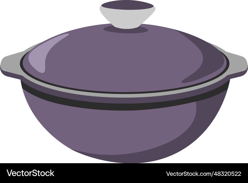 Saucepan with thick sides and lid handle Vector Image