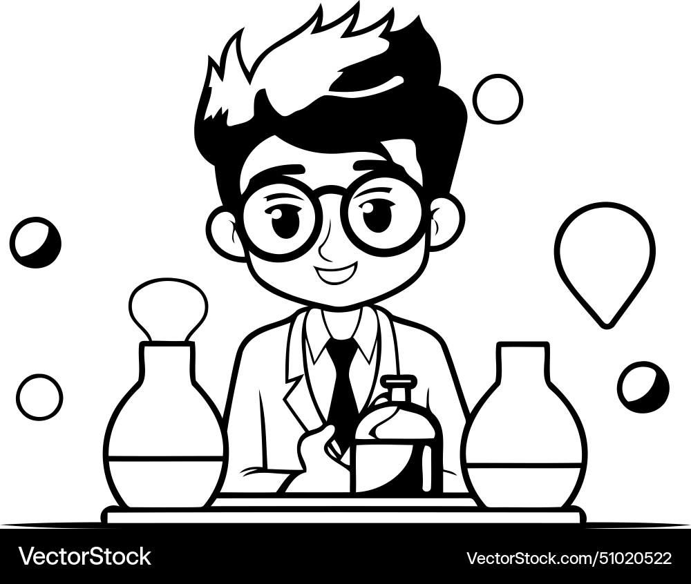Scientist cartoon character Royalty Free Vector Image