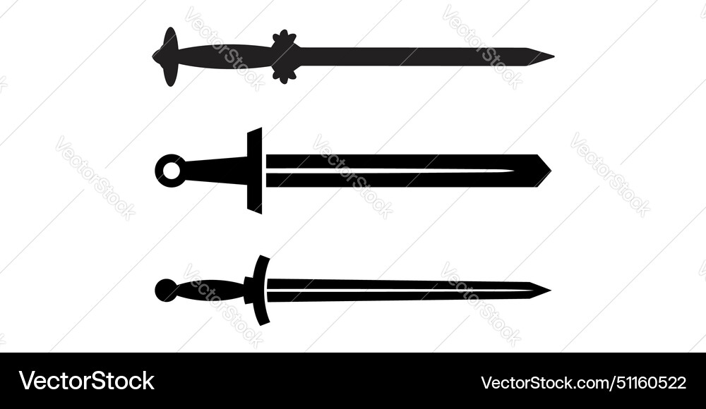 Sword silhouette Royalty Free Vector Image - VectorStock