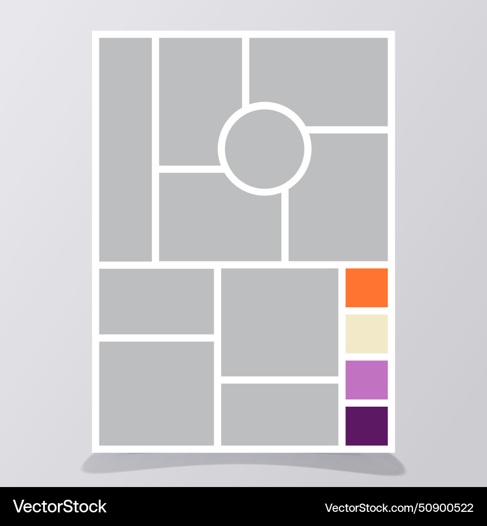 Template photo collage mood board layout Vector Image