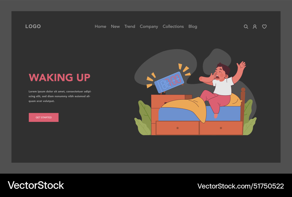Waking up concept flat Royalty Free Vector Image