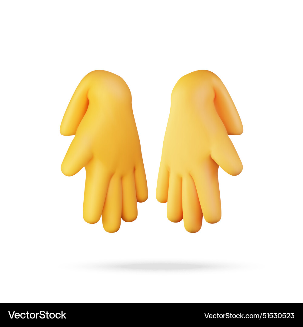 3d yellow rubber gloves isolated on white Vector Image