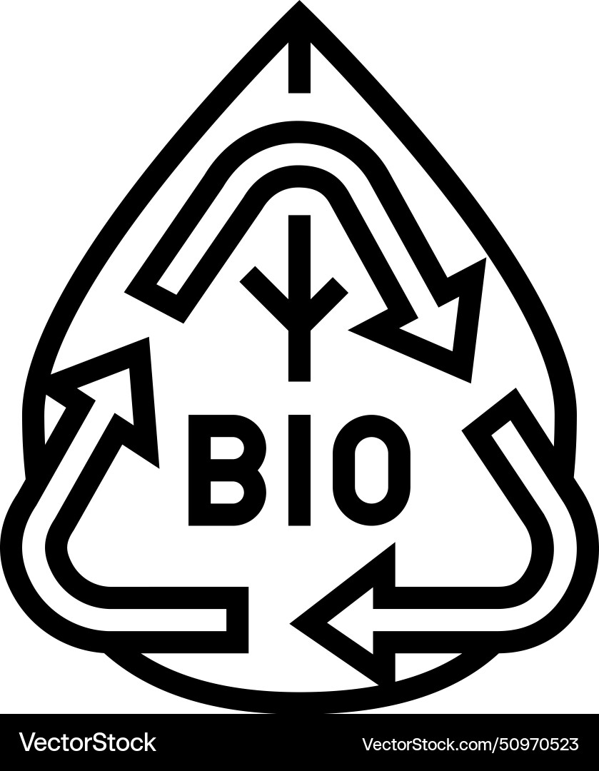 Biodegradable waste sorting line icon Royalty Free Vector
