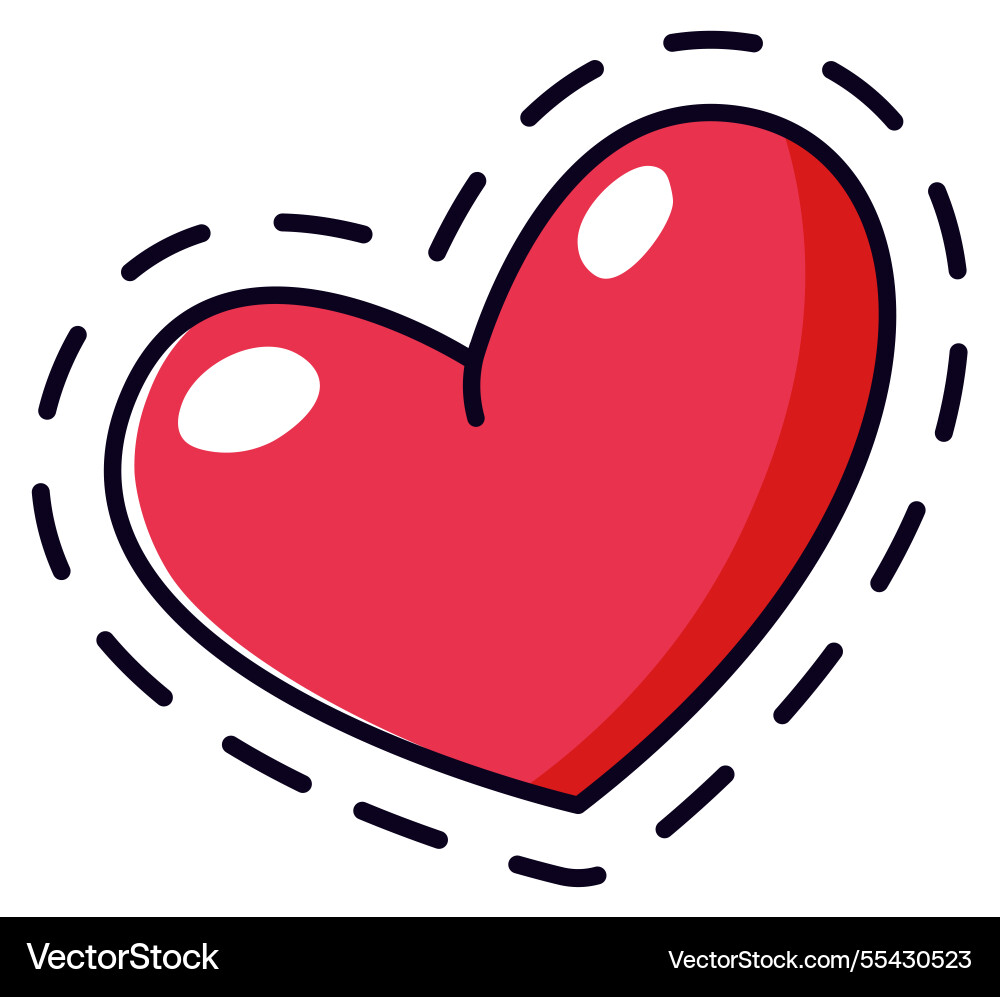 Charming heart patch featuring a Royalty Free Vector Image