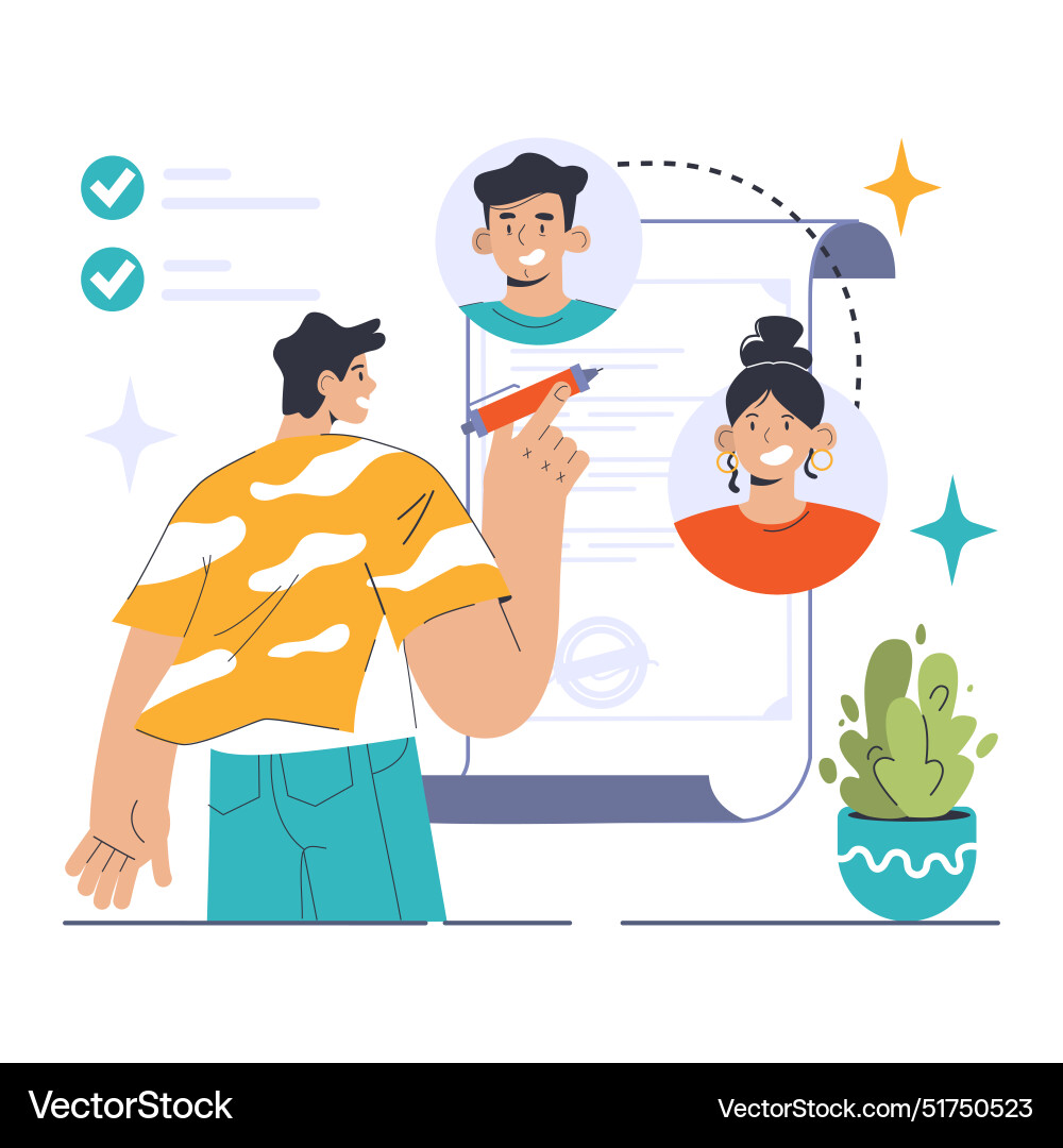 Collaborative editing concept flat Royalty Free Vector Image
