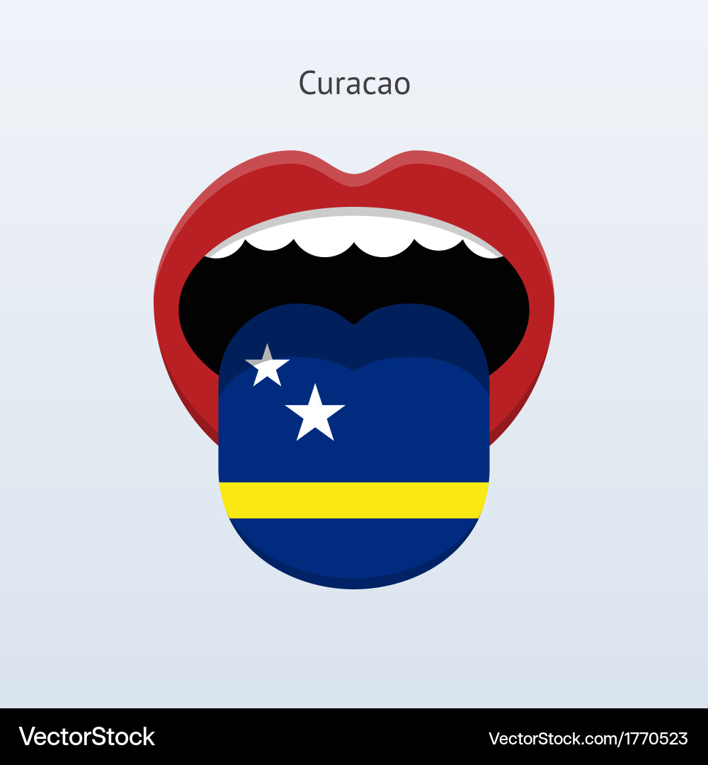 Curacao language abstract human tongue Royalty Free Vector