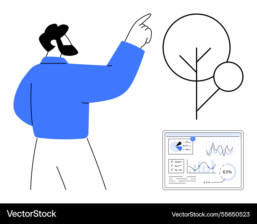 Data-driven decision-making highlighted by Vector Image