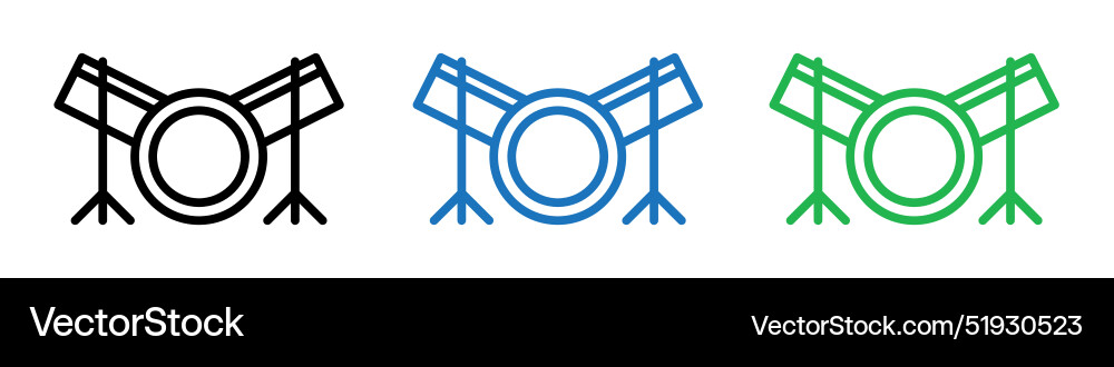 Drum set icon depicting musical instruments Vector Image