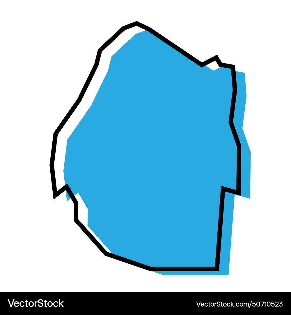 Eswatini simplified map Royalty Free Vector Image