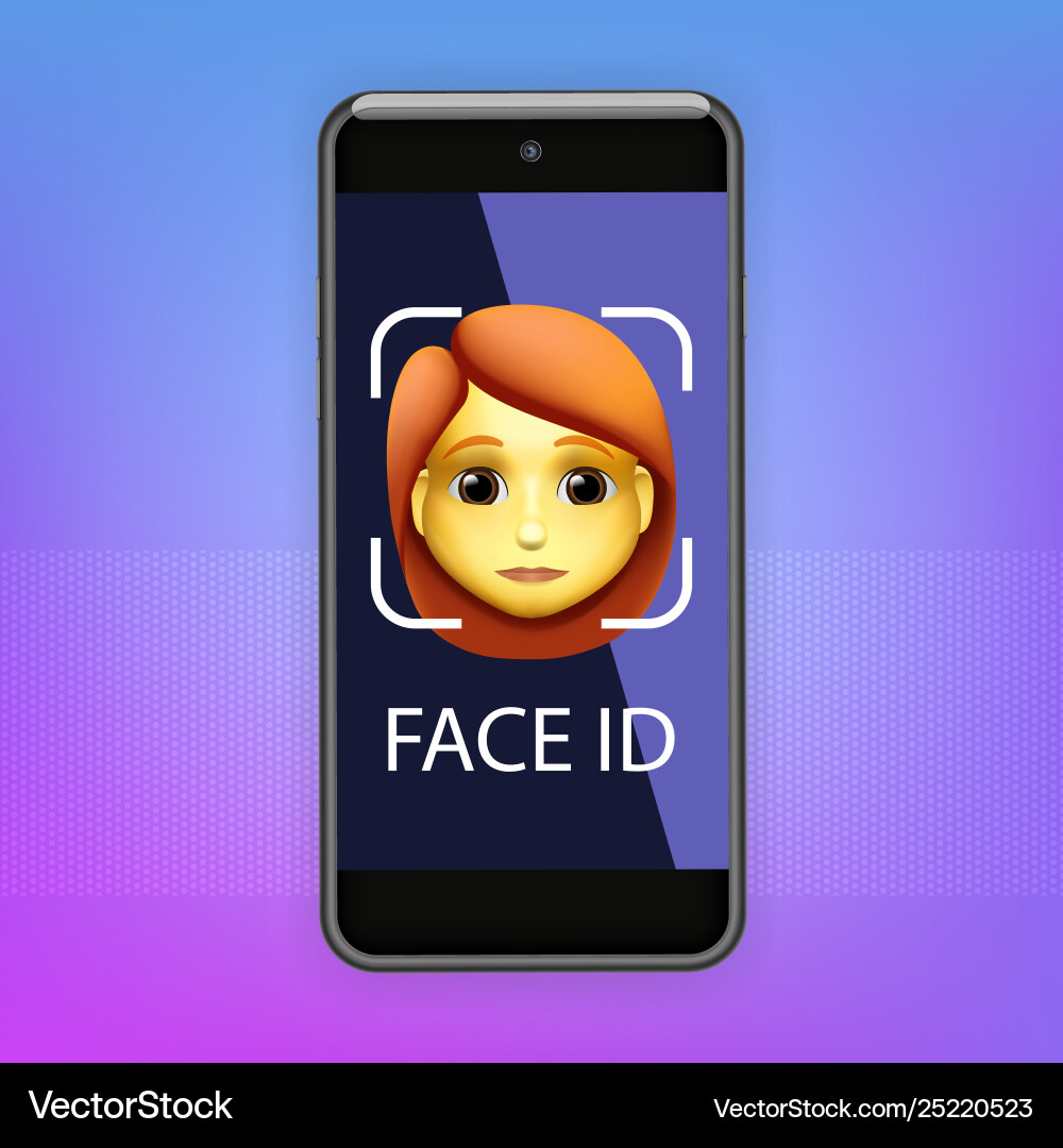 Facial recognition concept face id Royalty Free Vector Image