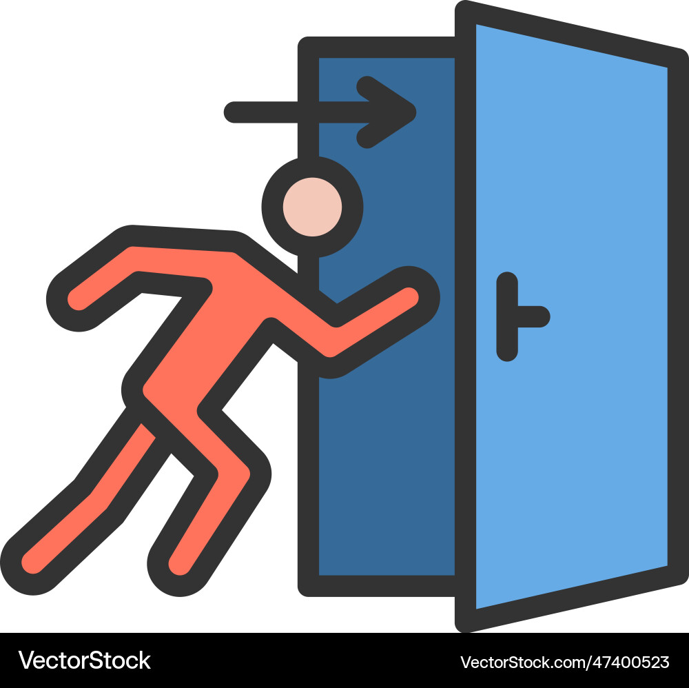 Fire exit icon image Royalty Free Vector Image