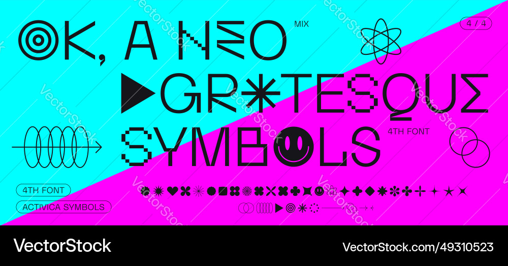 Headline alphabet neo grotesque sans serif Vector Image