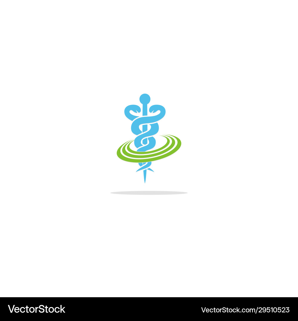 Medic health snake symbol logo Royalty Free Vector Image