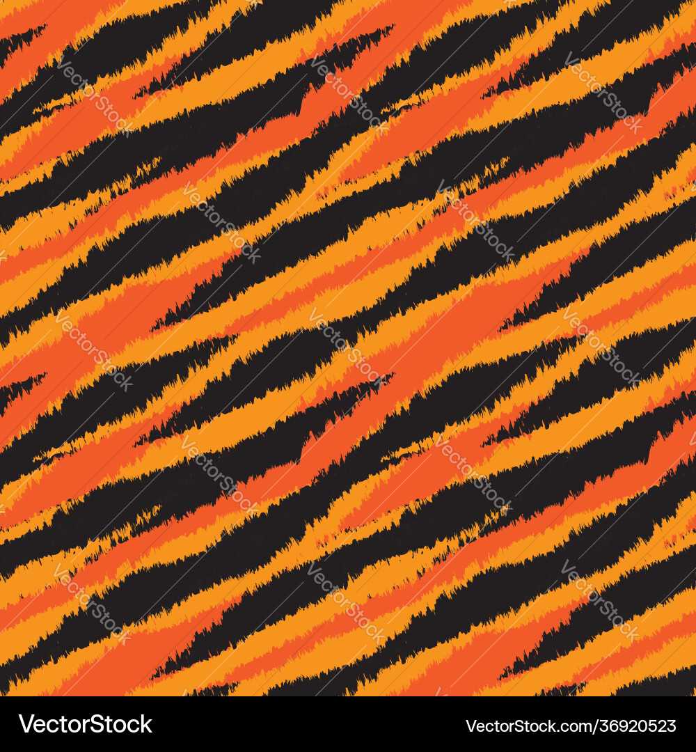 Orange brush stroke fur seamless pattern Vector Image
