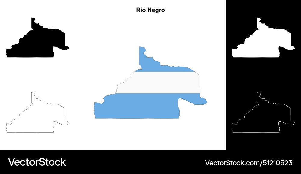 Rio negro outline map Royalty Free Vector Image