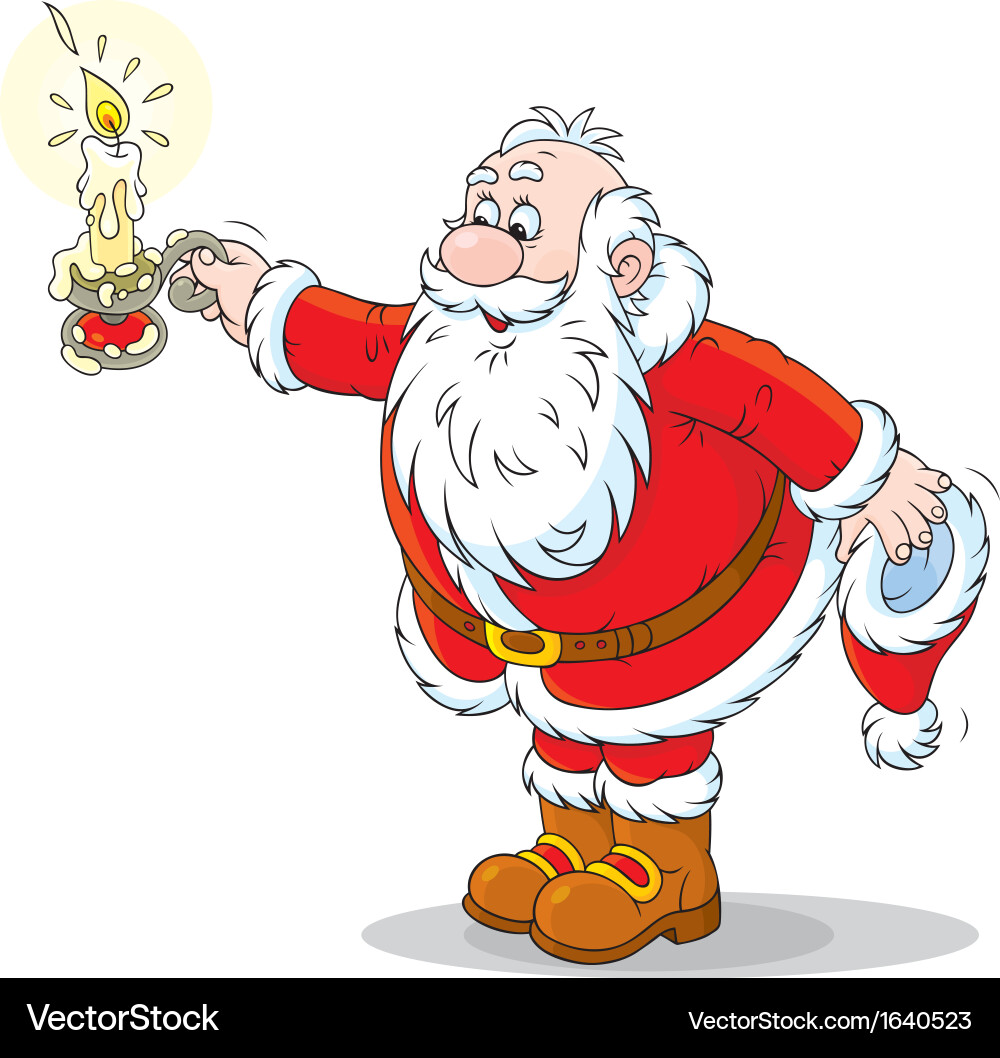 Santa claus with a candle Royalty Free Vector Image