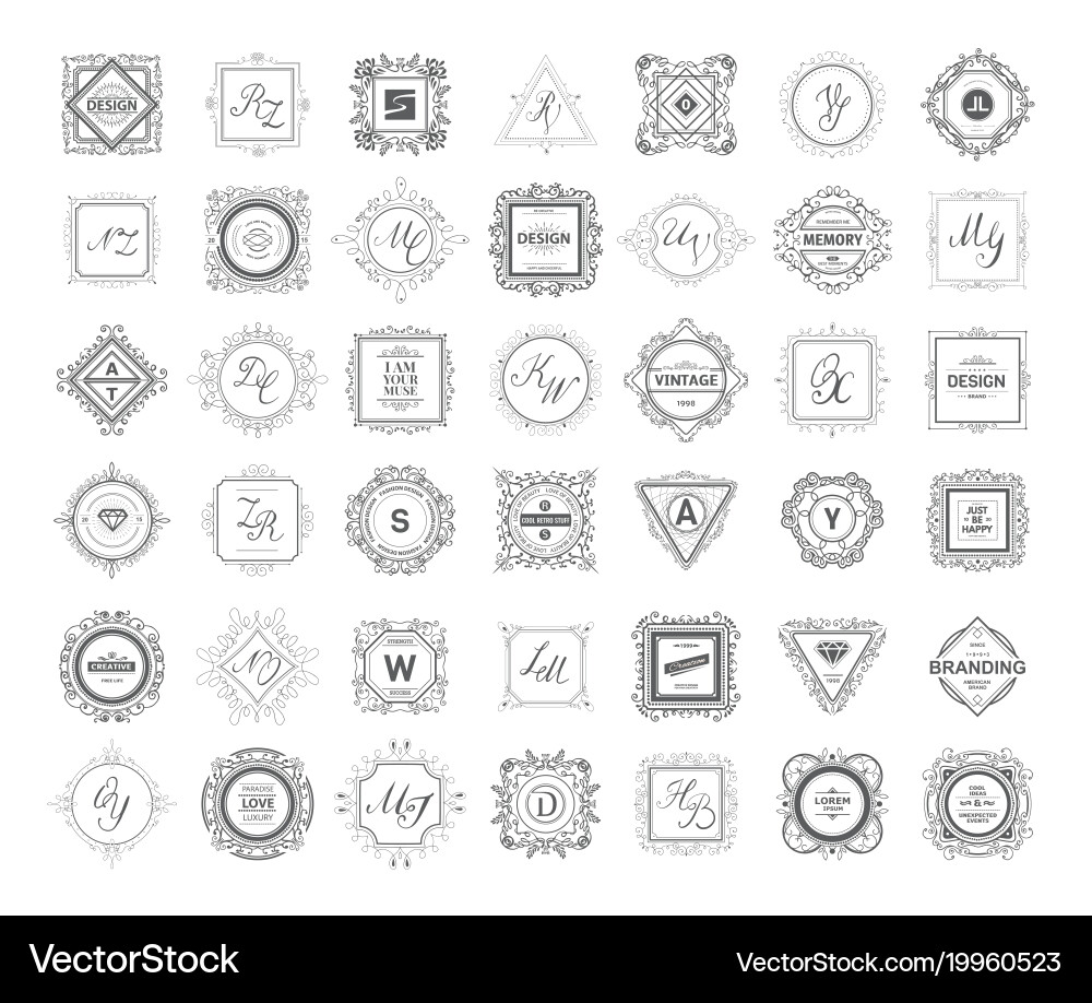 Set luxury sign Royalty Free Vector Image - VectorStock