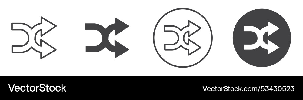 Shuffle icon thin line Royalty Free Vector Image