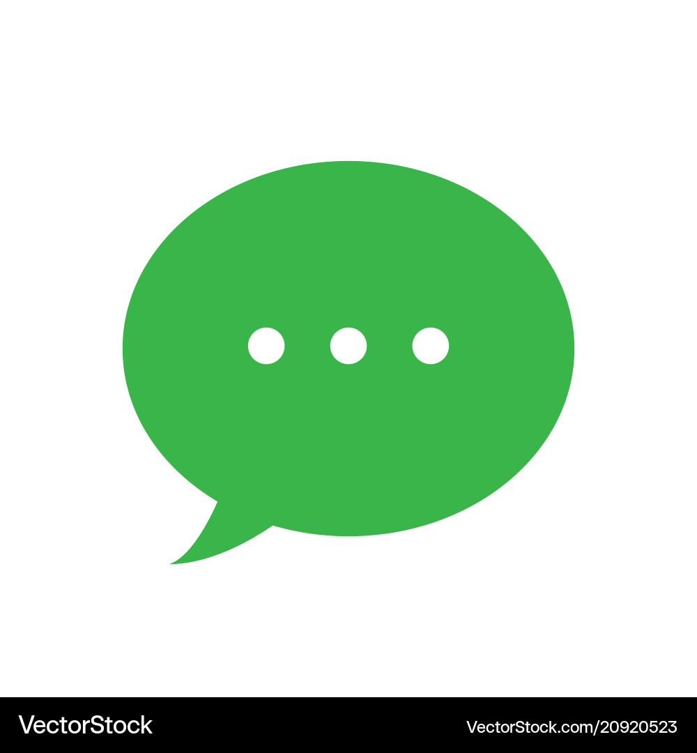 Text message icon green speech bubble symbol Vector Image