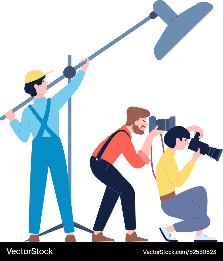 Tv operators and professional photographer Vector Image