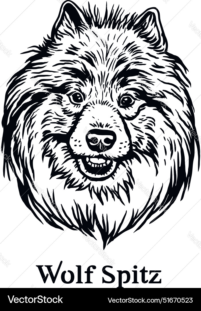 Wolf spitz - funny dog file cut stencil Royalty Free Vector