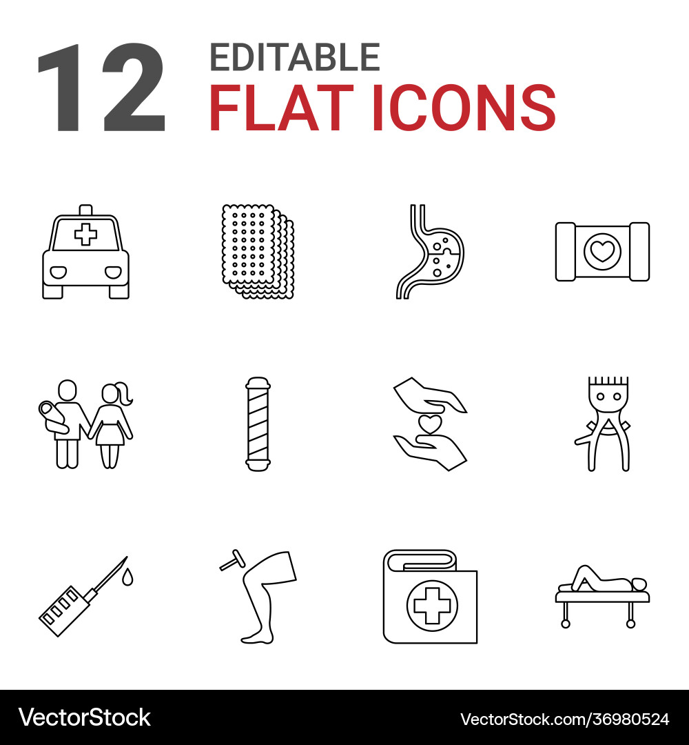 12 care icons Royalty Free Vector Image - VectorStock
