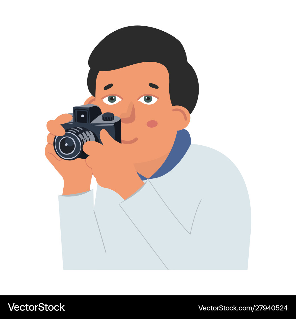 A man taking photo using camera Royalty Free Vector Image