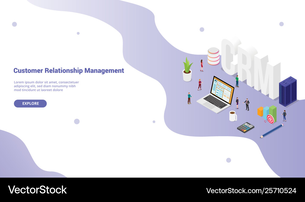 Crm customer relationship manager concept Vector Image