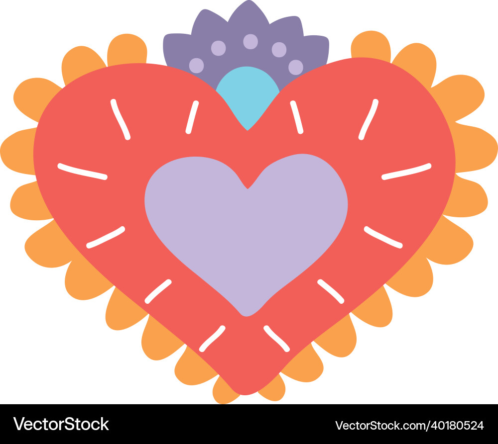 Cute decorated heart Royalty Free Vector Image