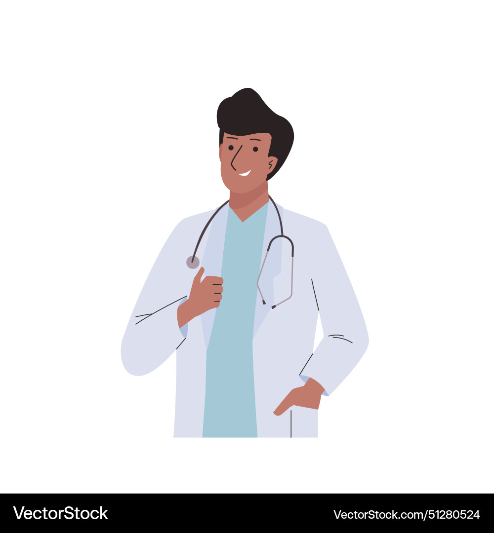 Doctor practitioner man with stethoscope Vector Image