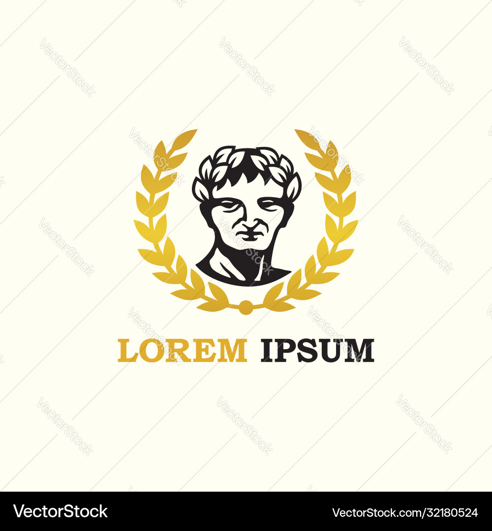 Golden caesar logo brand design template Vector Image