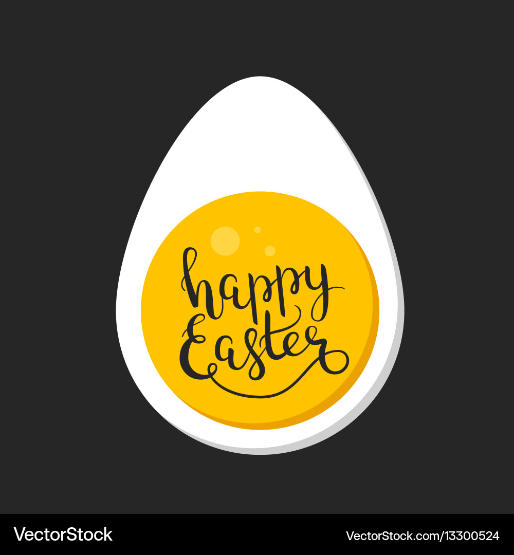 Hand-Drawn Happy Easter Egg Text Royalty Free Vector Image