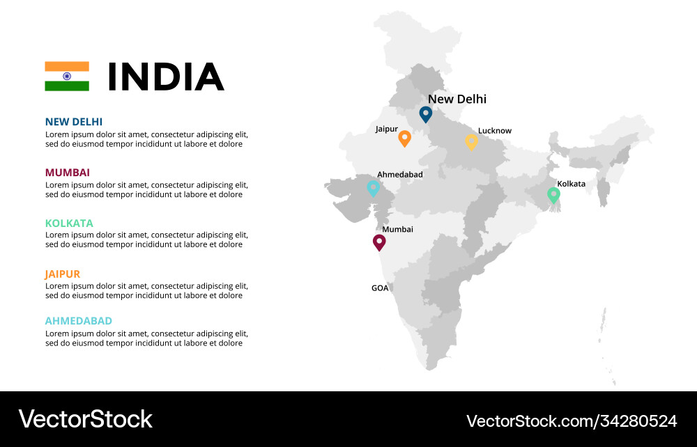 India Map Infographic Template Royalty Free Vector Image