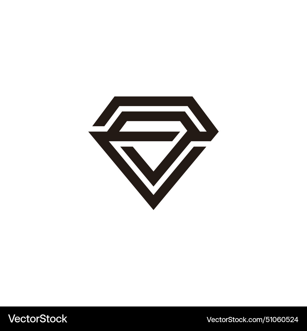 Linked stripes diamond geometric simple logo Vector Image