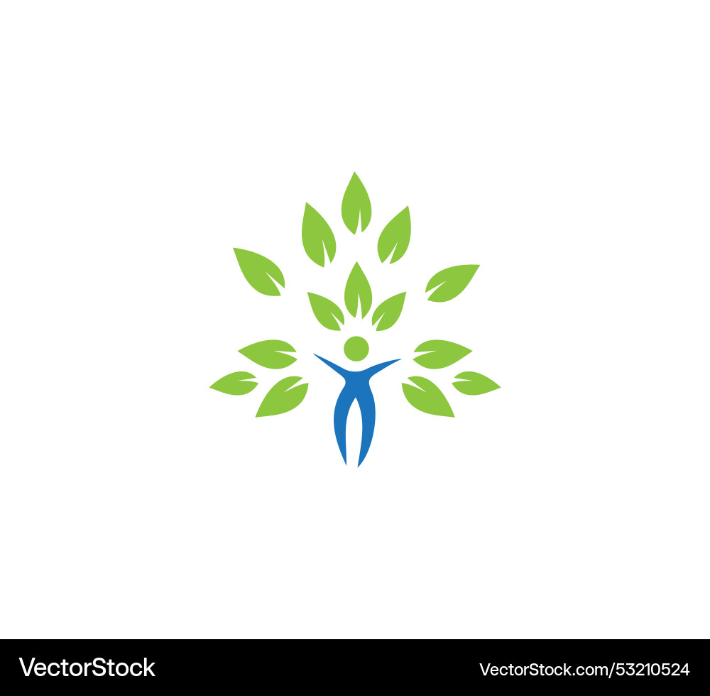 Man tree logo design Royalty Free Vector Image