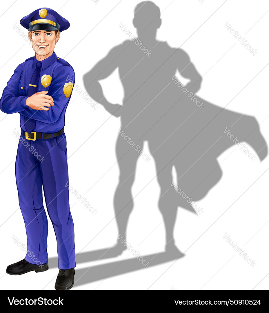 Policeman hero Royalty Free Vector Image - VectorStock