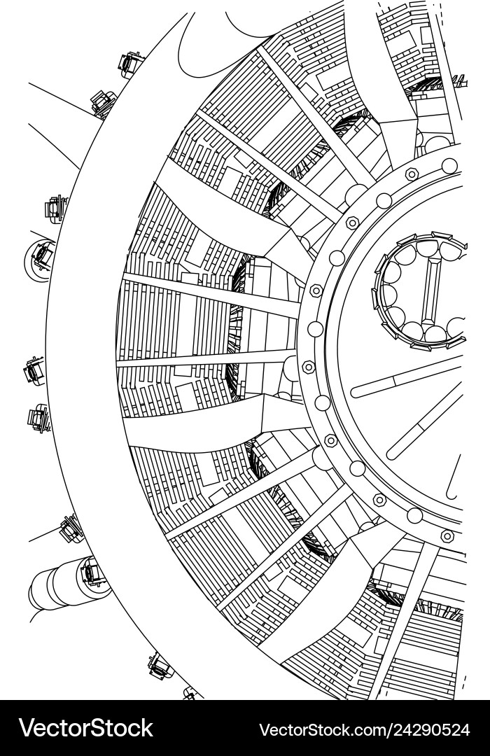 Radial engine on a white Royalty Free Vector Image