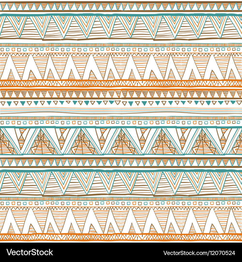 Seamless colorful aztec pattern orange ethnic Vector Image