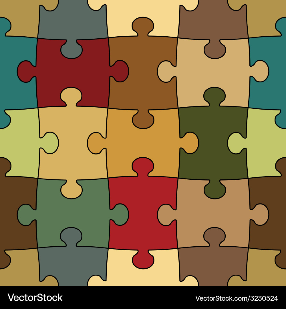 Seamless puzzle - easy change color Royalty Free Vector