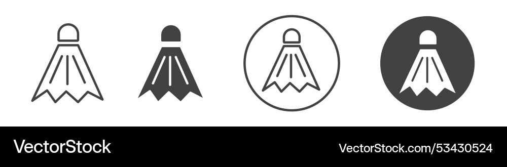 Shuttlecock icon thin line Royalty Free Vector Image