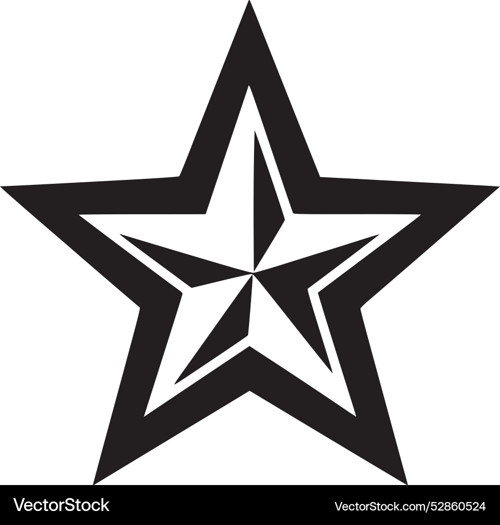 Star - black and white Royalty Free Vector Image