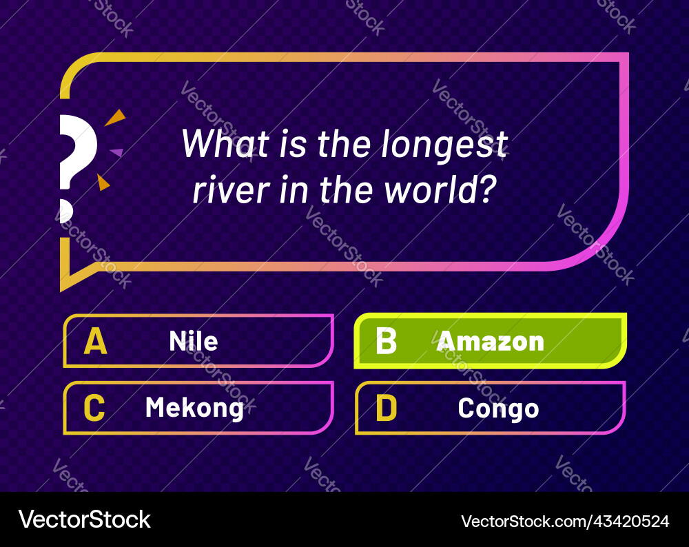 Trivia Quiz Menu Template Royalty Free Vector Image