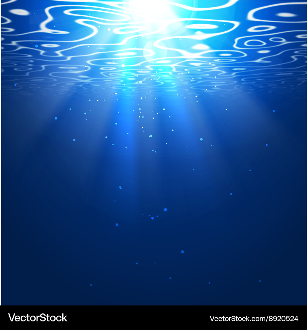 Underwater background with sun rays editable Vector Image