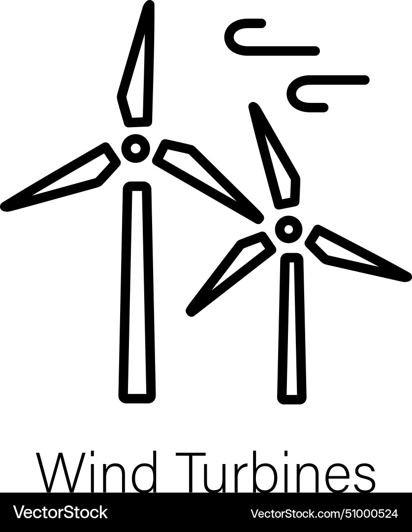 Wind turbines Royalty Free Vector Image - VectorStock