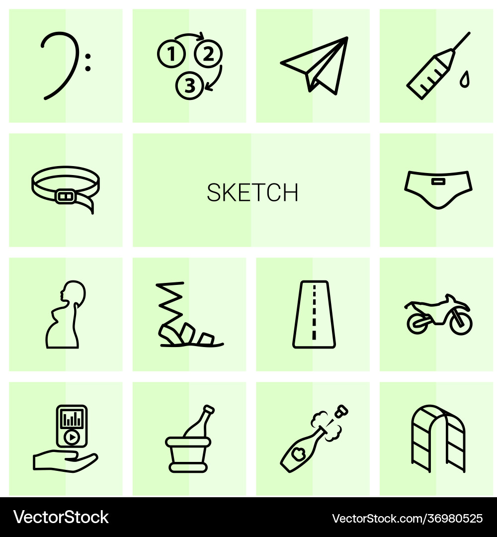 14 sketch icons (36980525) – Free Vector | VectorStock