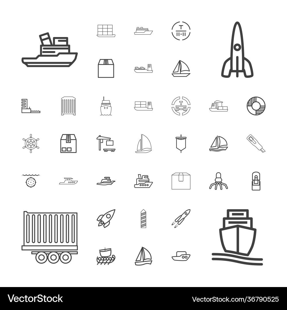 37 ship icons Royalty Free Vector Image - VectorStock