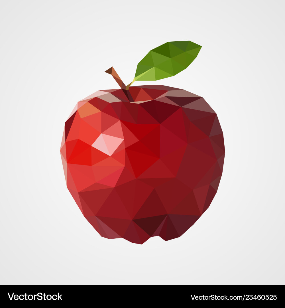 Apple low poly art Royalty Free Vector Image - VectorStock
