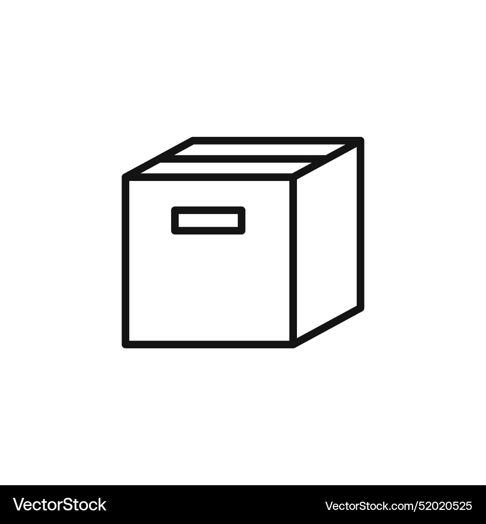 Box icon outline collection in black Royalty Free Vector