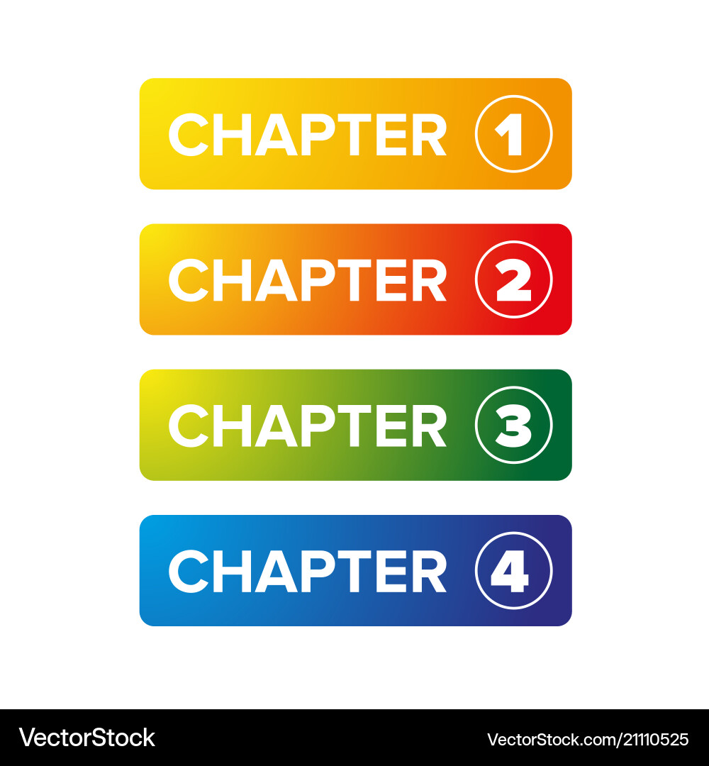 Chapter bookmark button set Royalty Free Vector Image