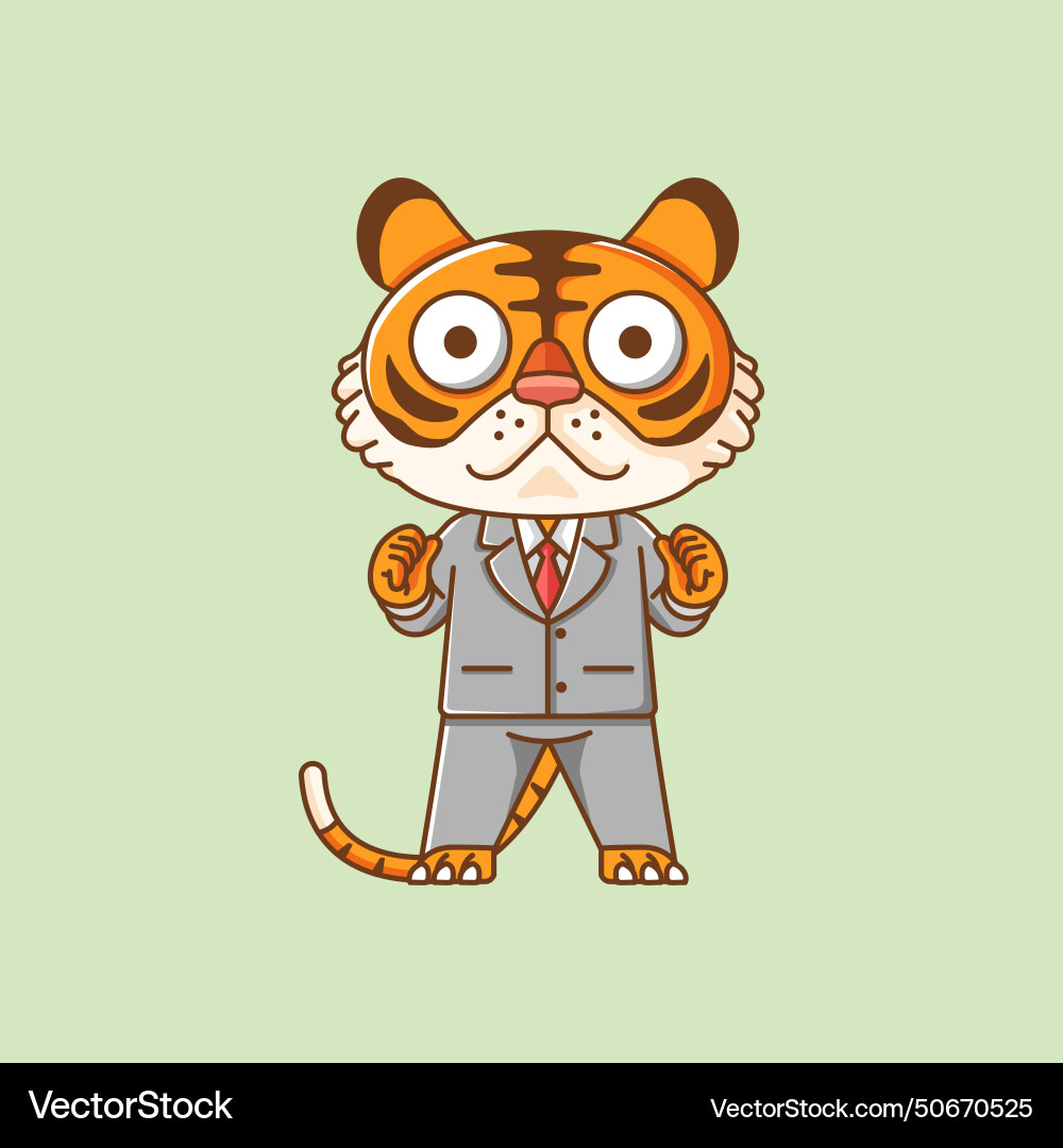 Cute tiger businessman suit office workers Vector Image